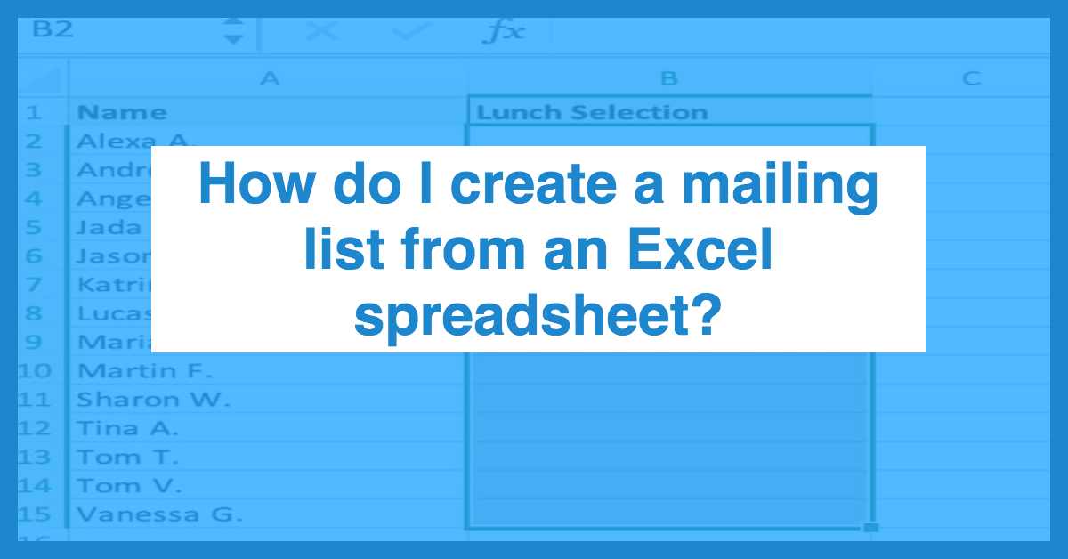 How To Create An Excel Mailing List From An Address List Anyleads